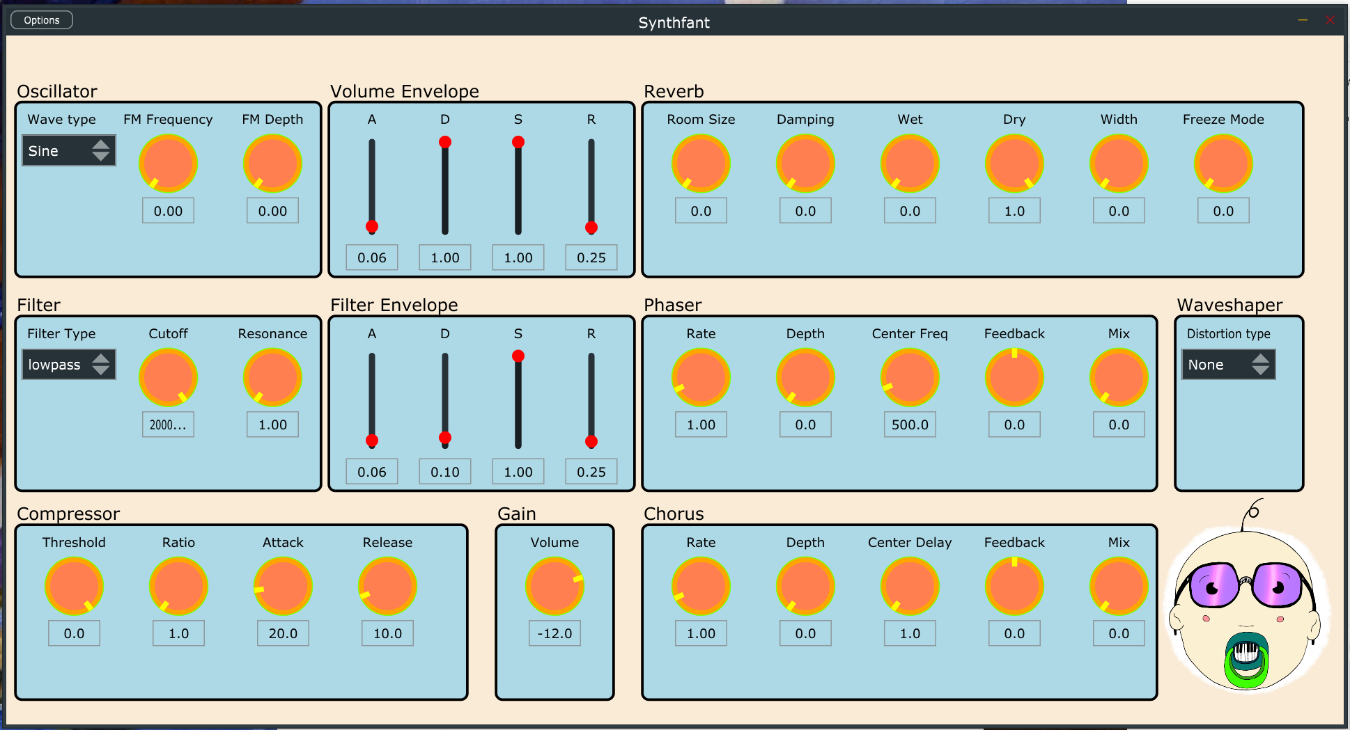 GitHub - sgrossm/Synthfant: Synthesizer plugin written in C++ using the JUCE framework.