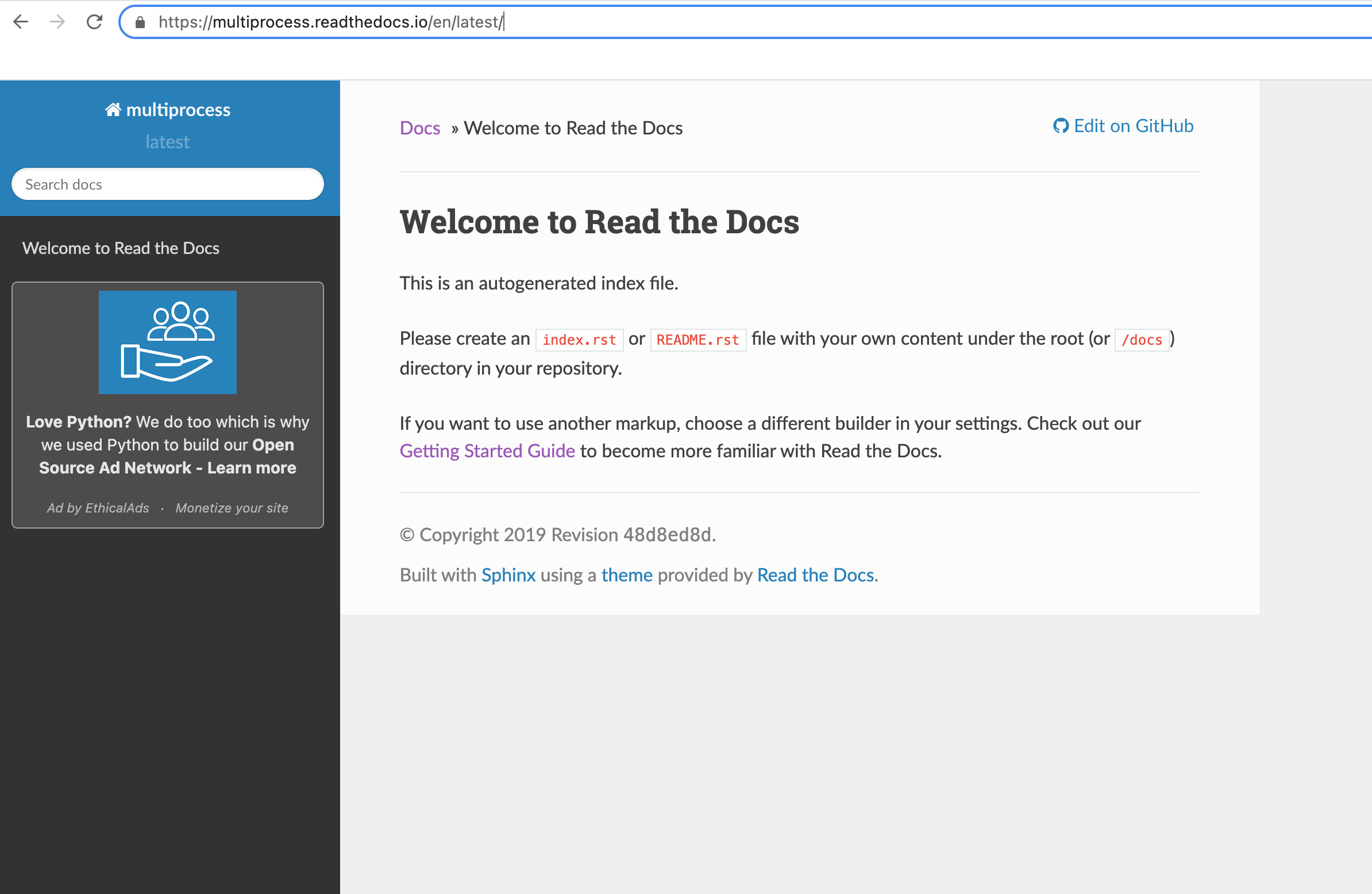 readthedocs page is blank · Issue #98 · uqfoundation/multiprocess · GitHub