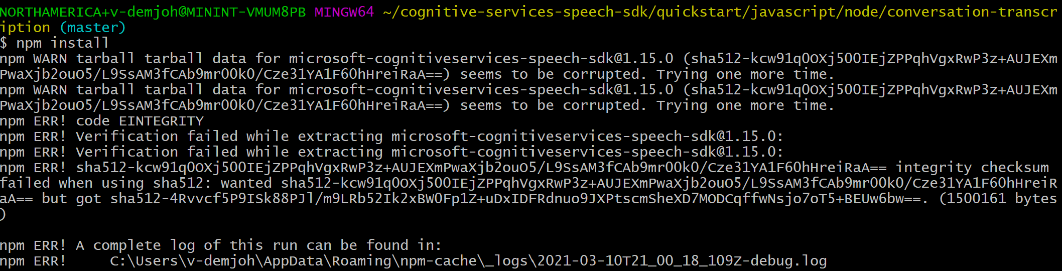 package-lock.json in NodeJS conversation-transcription · Issue #982 ...