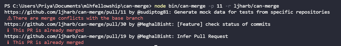 Shows multiple PRs even though PR number is specified. · Issue #56 · ljharb/can-merge · GitHub