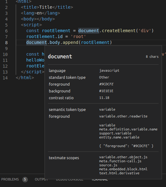 Html Semantic Highlight With Tag · Issue 121577 · Microsoftvscode