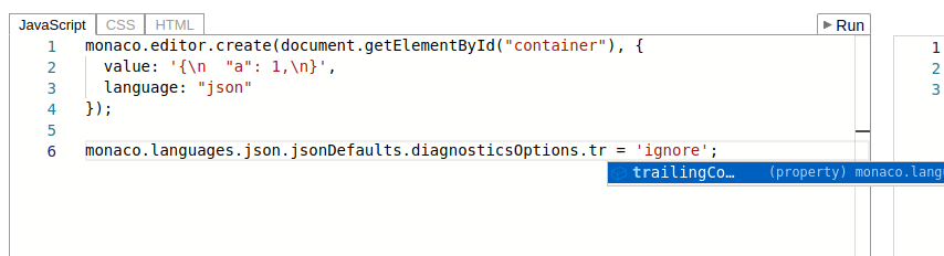trailingCommas missing in monaco.languages.json.DiagnosticsOptions · Issue #2608 · microsoft ...