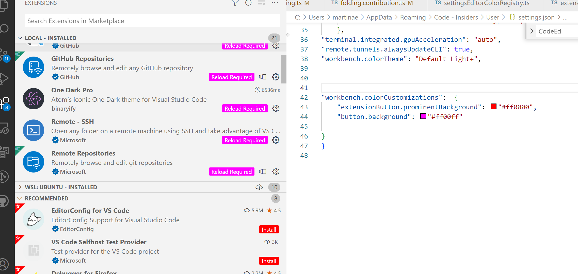 Color theme settings property problem · Issue #163210 · microsoft ...