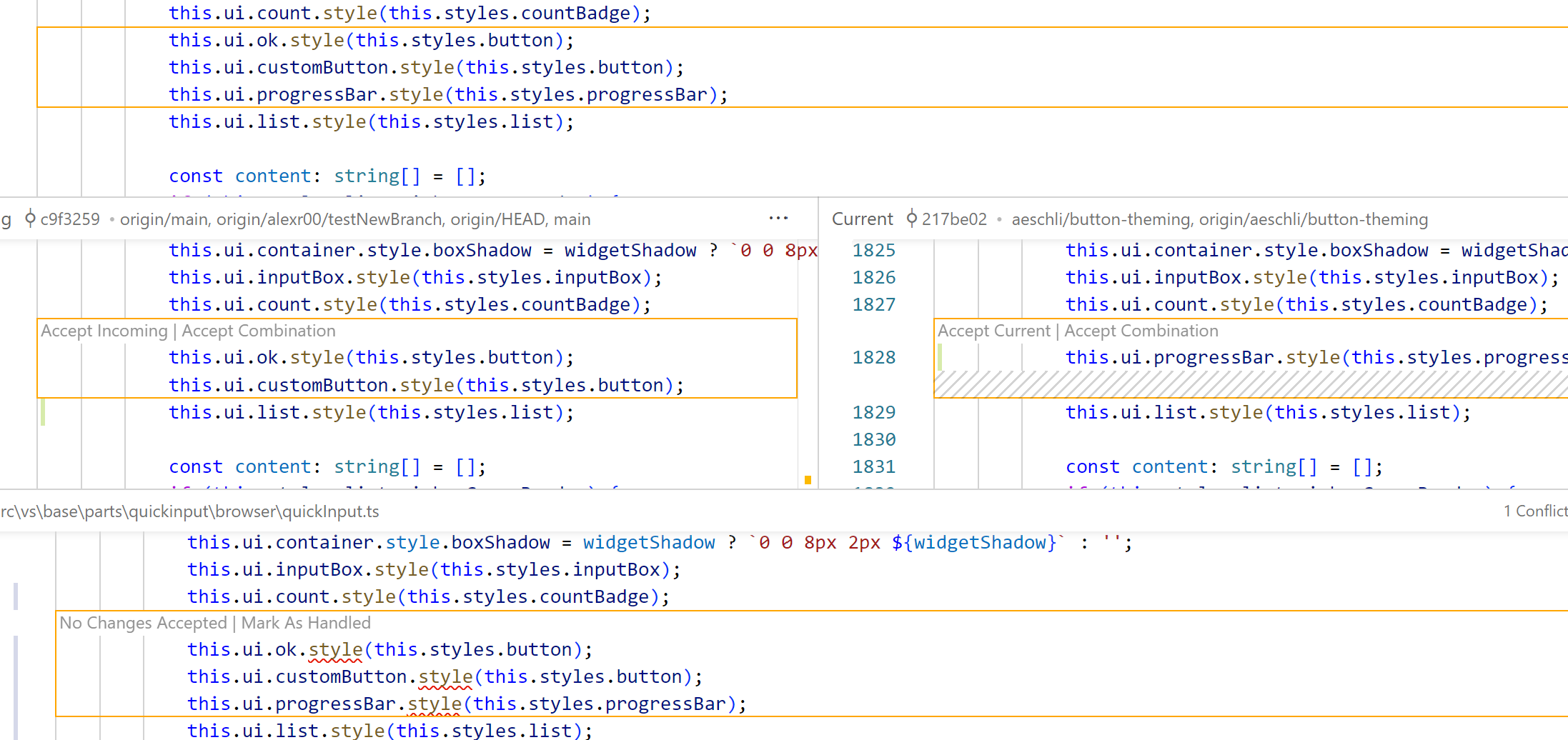 3-way merge: naming of accept actions · Issue #166105 · microsoft/vscode · GitHub