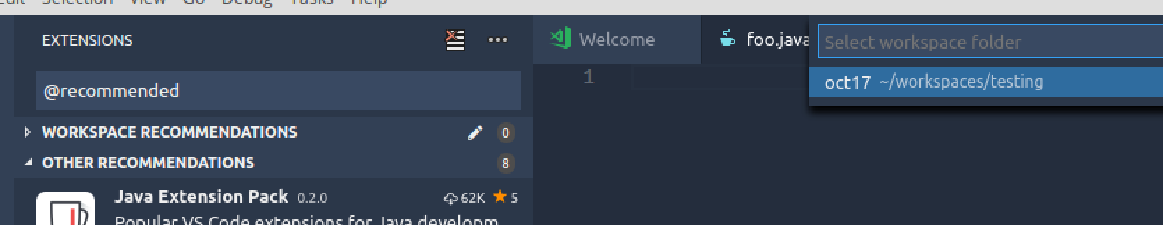 Edit workspace recommendations prompts for single folder · Issue #37222 · microsoft/vscode · GitHub