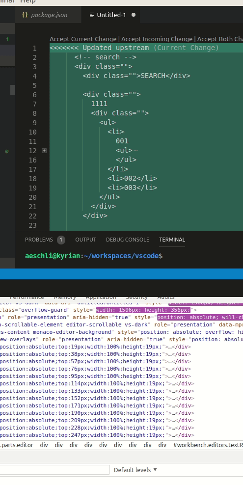 Merge conflict background becomes more and more intence on folding code inside · Issue #45011 ...