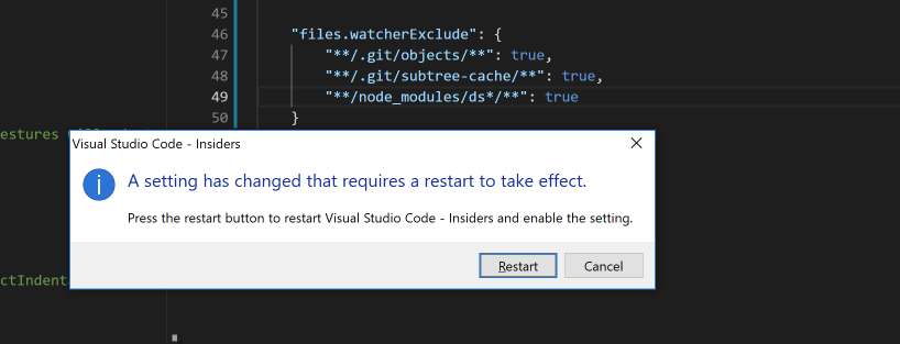 settings: need to restart dialog makes it hard to make changes · Issue ...