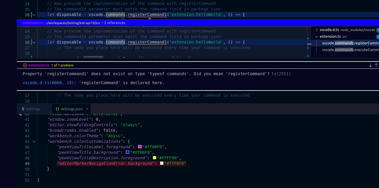 Allow changing "Peek Problem" colors · Issue #77507 · microsoft/vscode ...