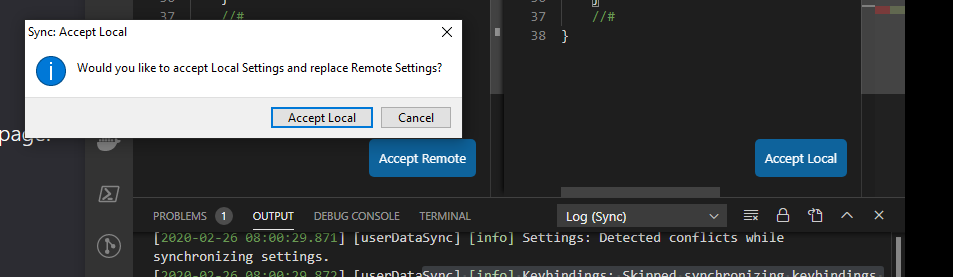 Double confirmation dialog on conflict resolution · Issue #91588 · microsoft/vscode · GitHub