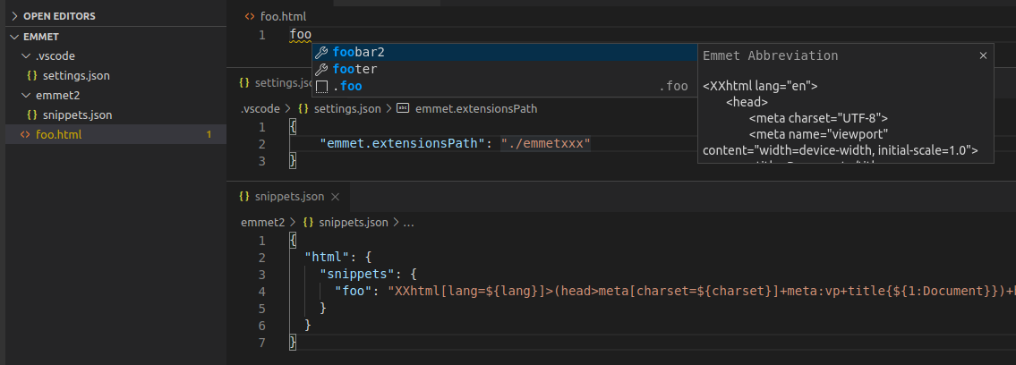 Emmet not removing custom snippets when snippets path changed · Issue #108812 · microsoft/vscode ...