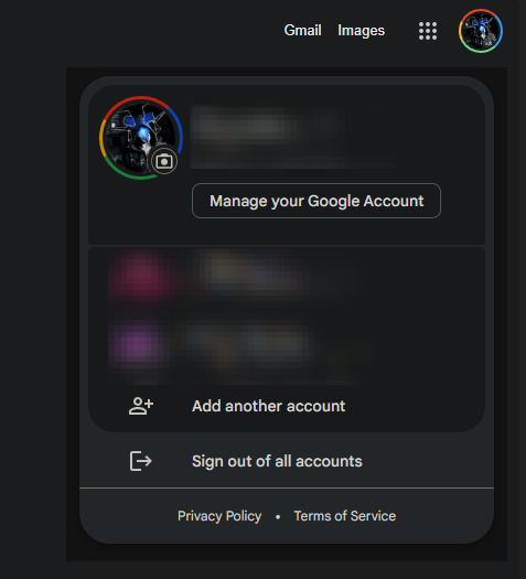 [Broken Website] Google account picker has outer black box around it ...