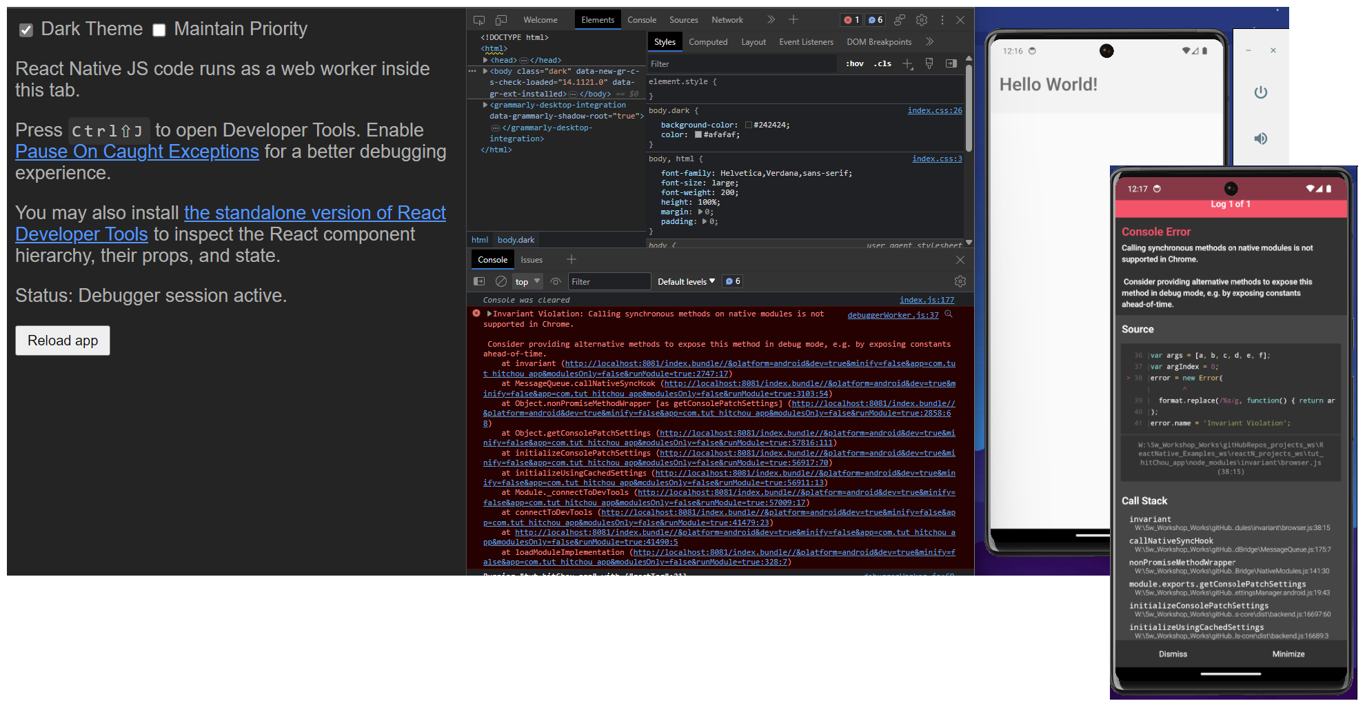 0.72.2 Invariant Violation: Calling synchronous methods on native modules is not supported in ...