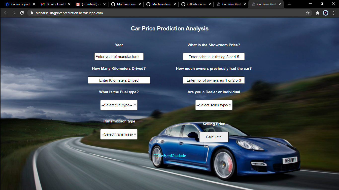 GitHub - vipinkhodade/Car-Price-Prediction