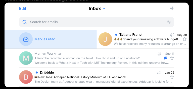 Swipe Left In Unread Item Of Threadview · Issue 1946 · Linagora Tmail Flutter · Github
