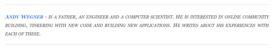 Author blurb at the end of an article? · Issue #185 · Pelican-Elegant ...
