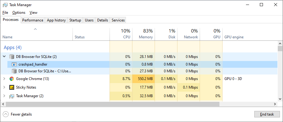 Application freezes shortly after startup · Issue #2382 · sqlitebrowser/sqlitebrowser · GitHub