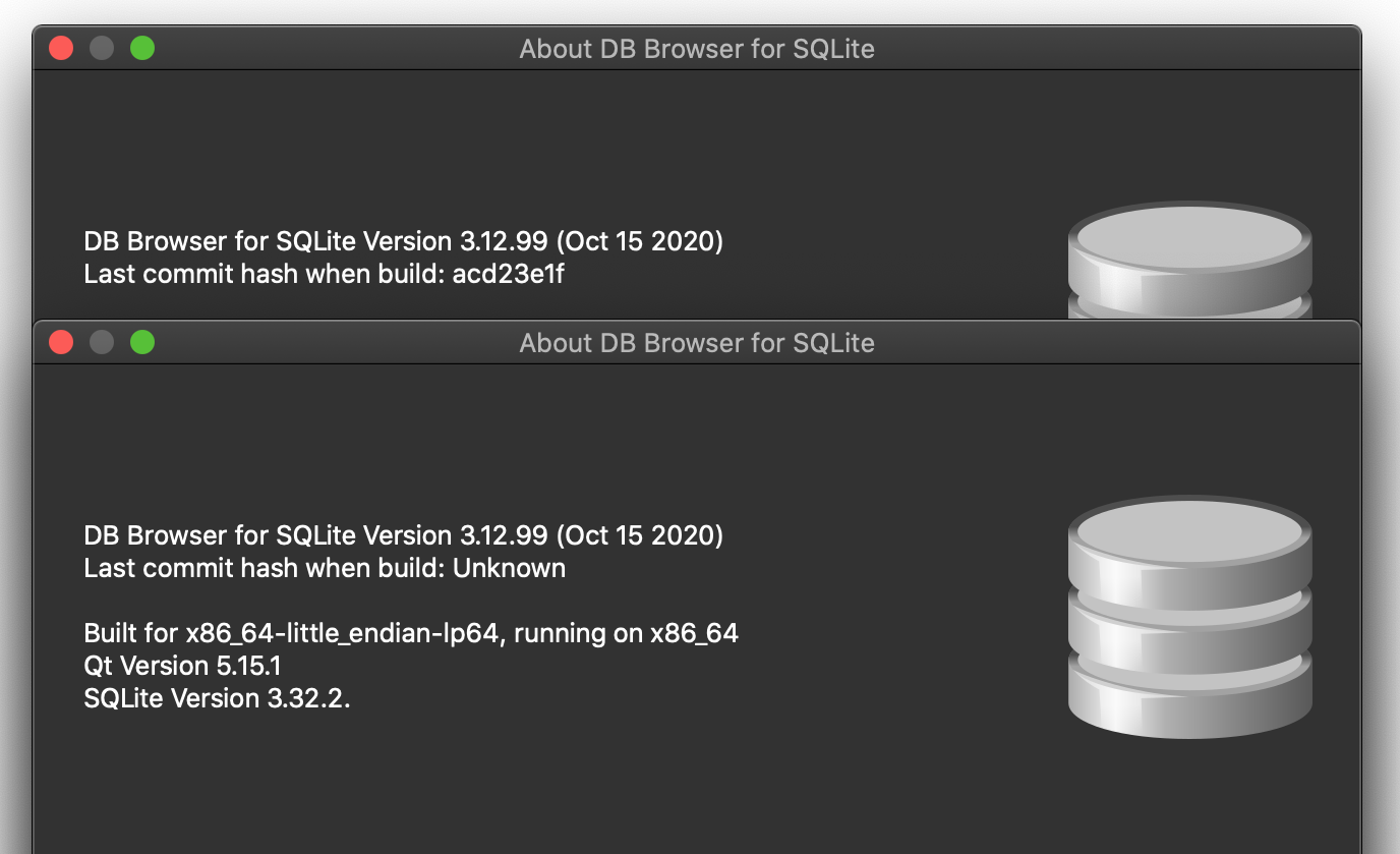 [Suggestion] Display last commit hash used for nightly build · Issue #2441 · sqlitebrowser ...
