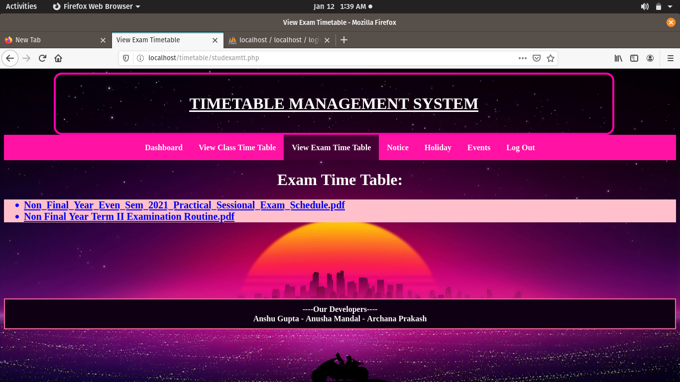 GitHub - anshugupta8/Student-Timetable-Management-System: A interactive ...