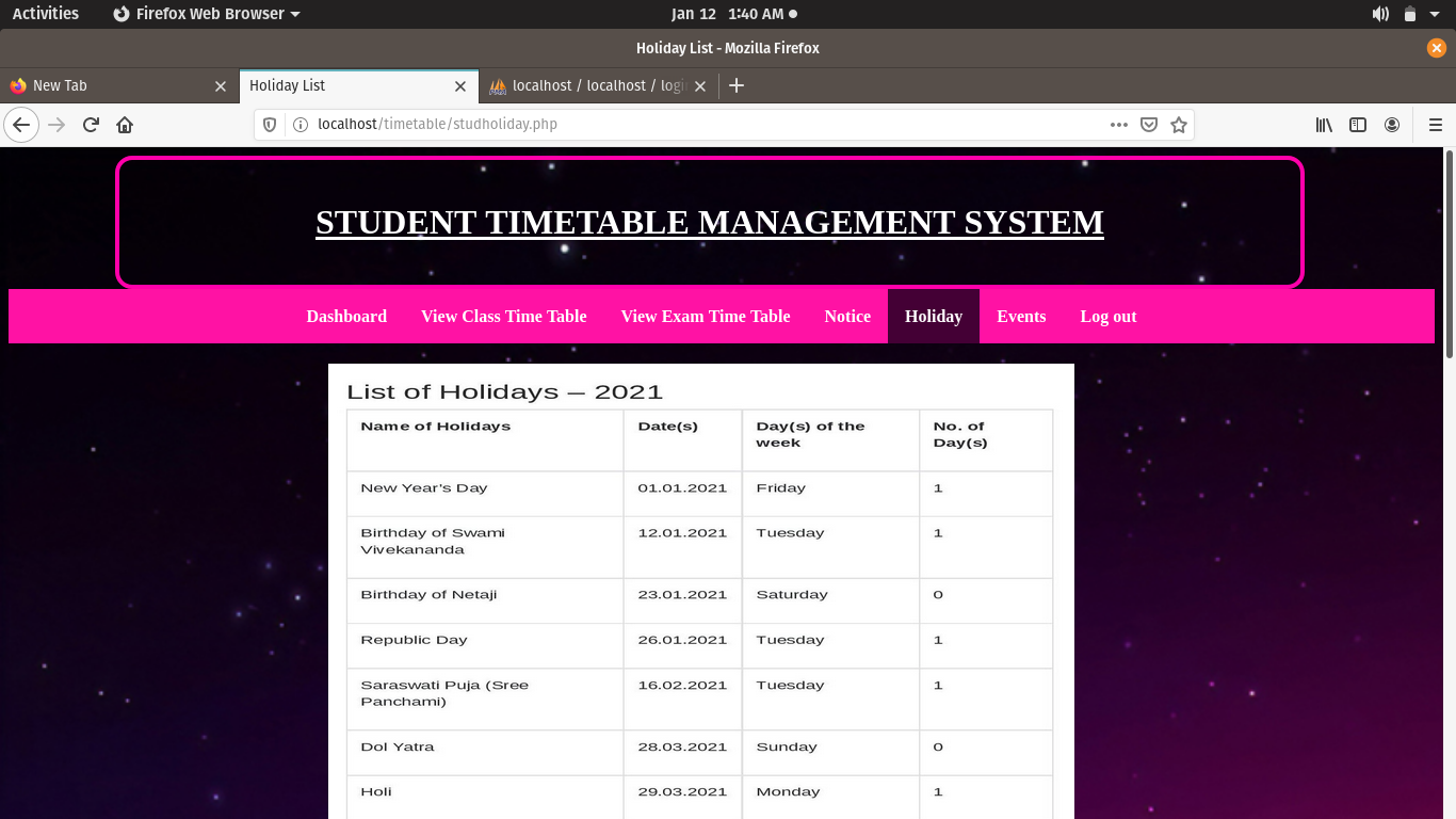 GitHub - anshugupta8/Student-Timetable-Management-System: A interactive ...