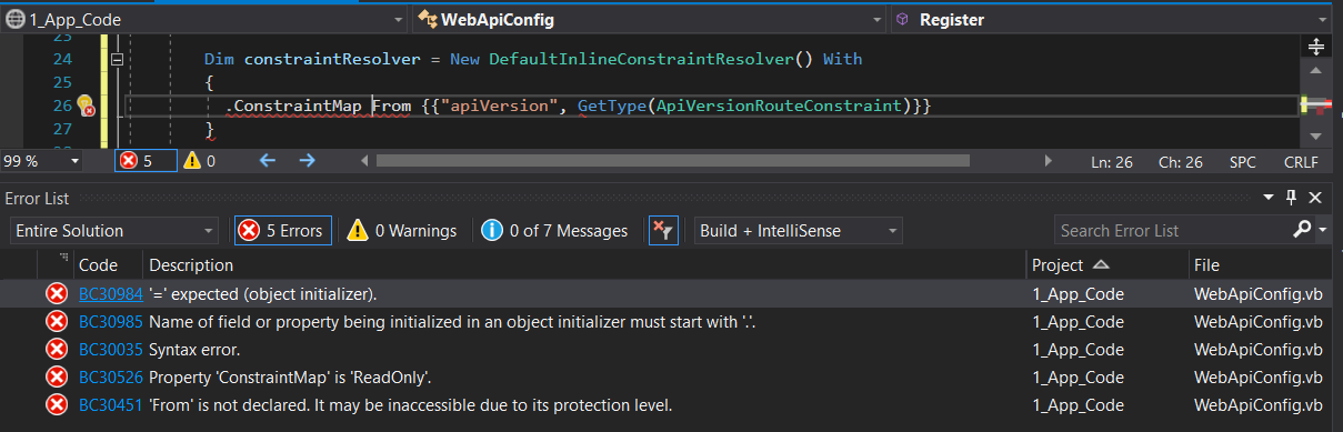 Microsoftaspnetwebapiversioning Defaultinlineconstraintresolver In