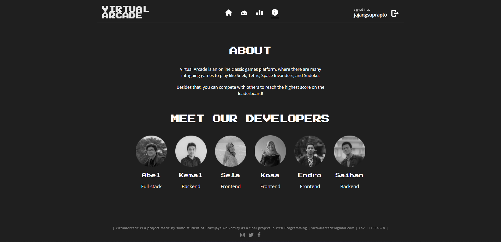 GitHub - abelramadhan/VirtualArcade: Project Akhir Pemweb