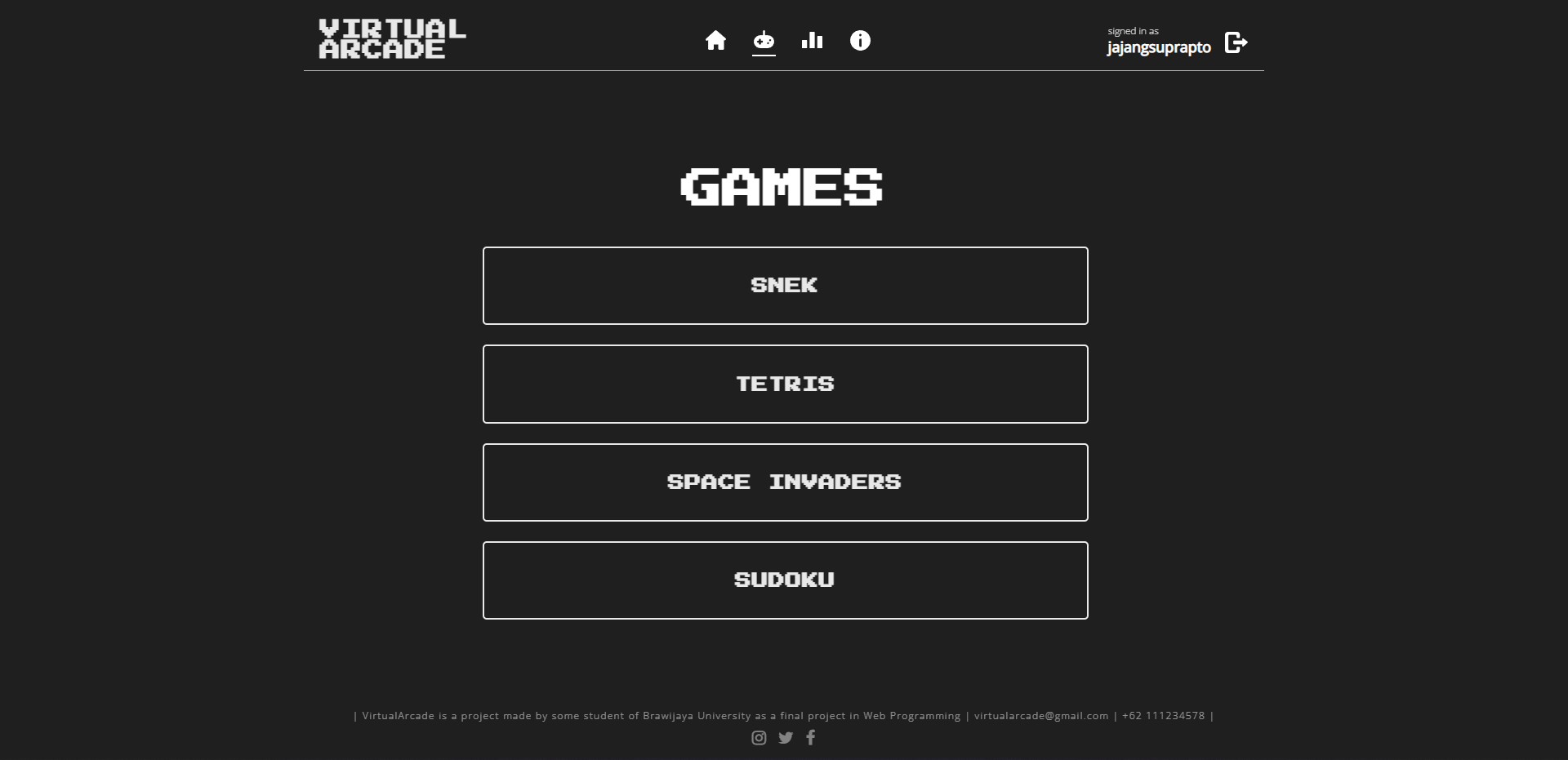 GitHub - abelramadhan/VirtualArcade: Project Akhir Pemweb