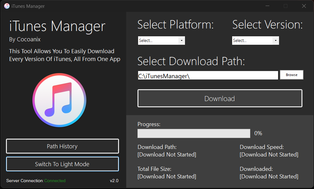 GitHub - CocoanixDev/iTunesManager: An Easy Way To Download Every Version Of iTunes