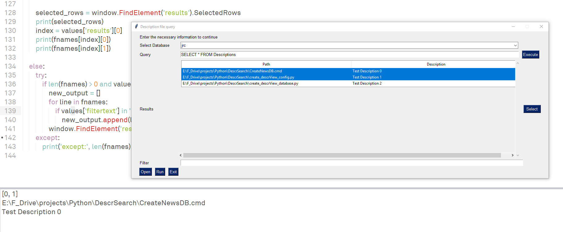 Add ability to either have multiple columns in listbox or support clicking on a table row ...