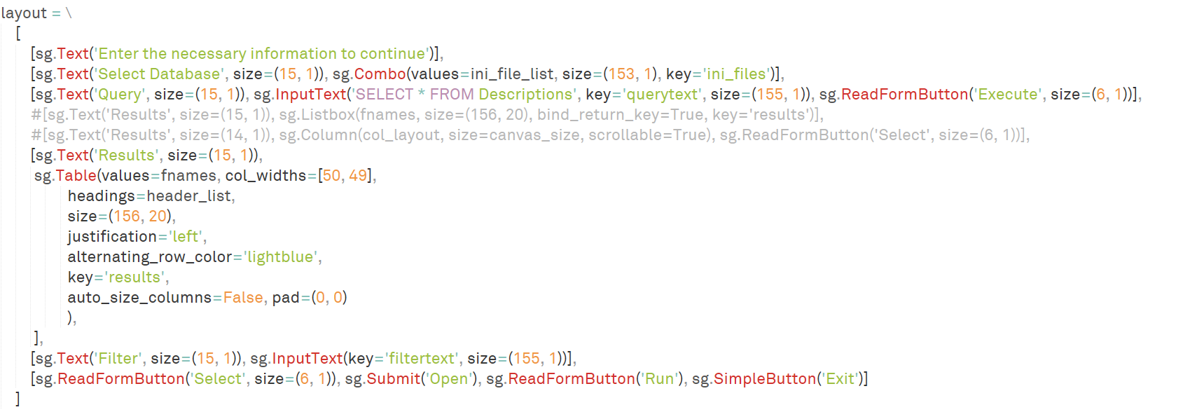Update method for Table Elements · Issue #522 · PySimpleGUI/PySimpleGUI · GitHub