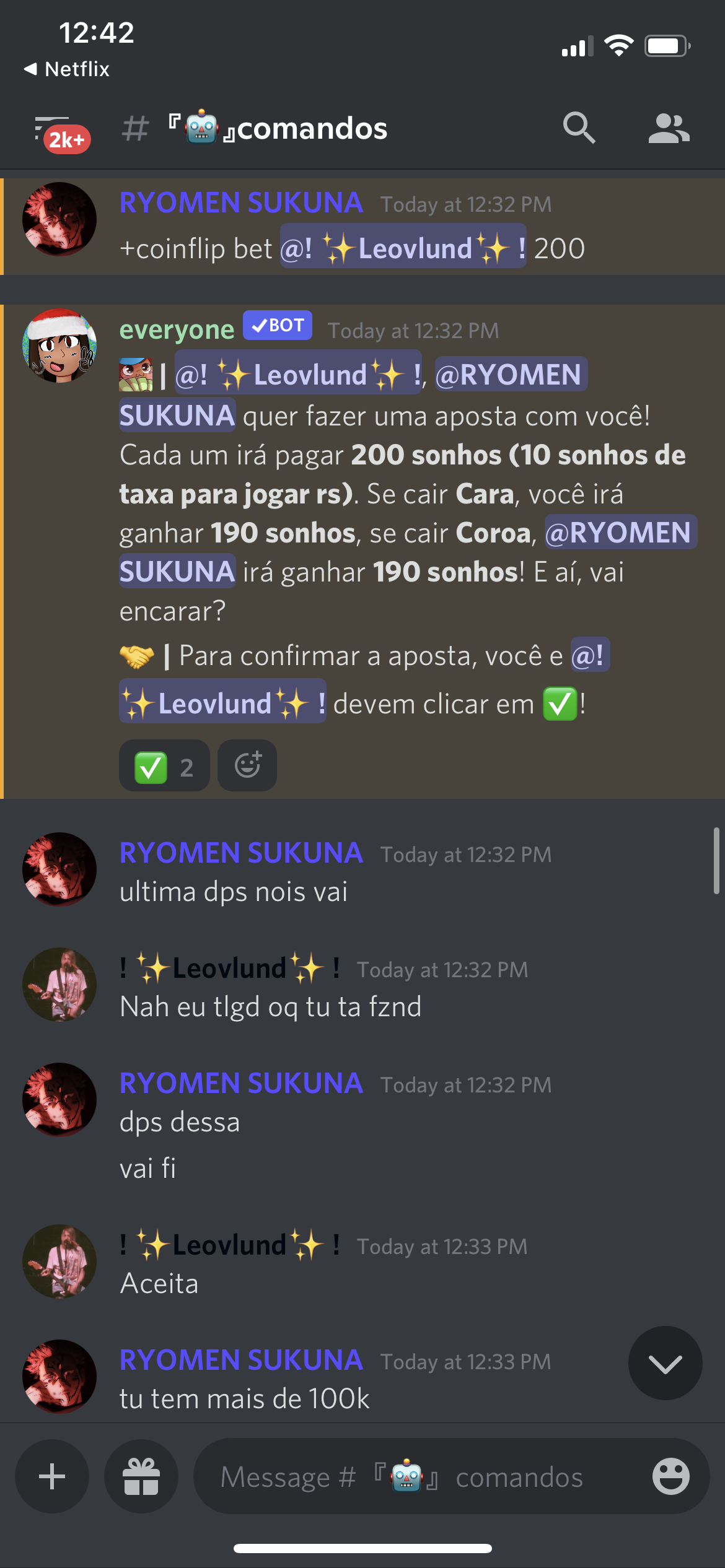 Acho que encontrei um bug no coinflip · Issue #313 · LorittaBot/DreamLand · GitHub