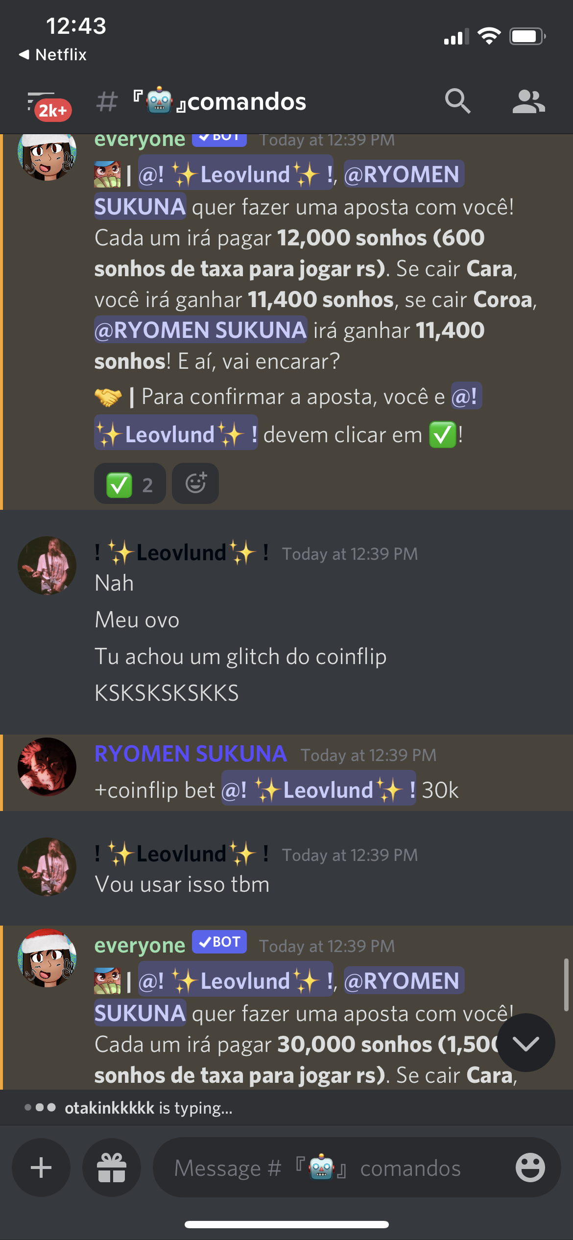 Acho que encontrei um bug no coinflip · Issue #313 · LorittaBot/DreamLand · GitHub