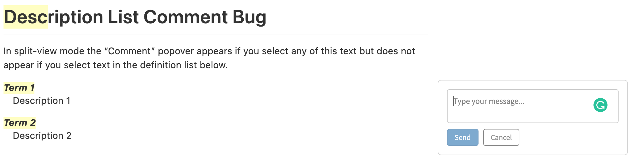 In split-view mode comments cannot be added to definition lists · Issue #234 · hackmdio/hackmd ...