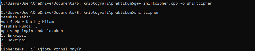 GitHub - cloudysmom/shiftcipher: Tugas praktikum kriptografi