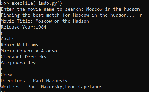 GitHub - AryamanHM/IMDB-API: Simple Python Program which prints data ...