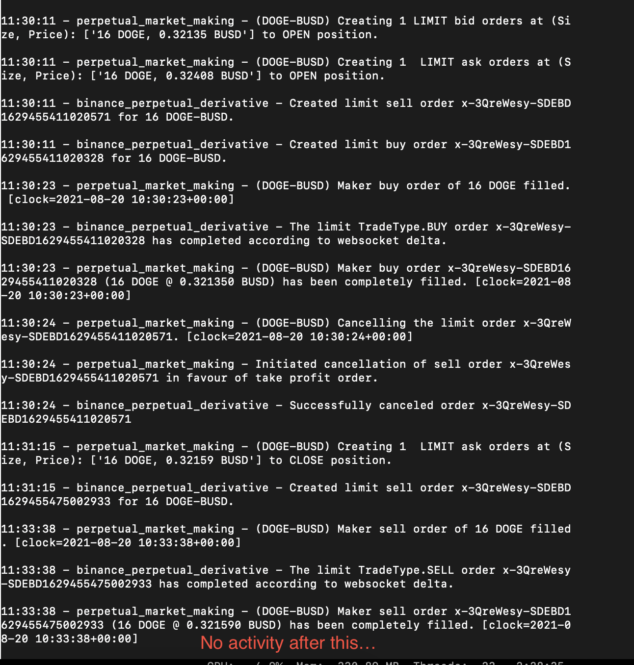 Perpetual market making - Delay on creating orders for open position · Issue #3105 · hummingbot ...