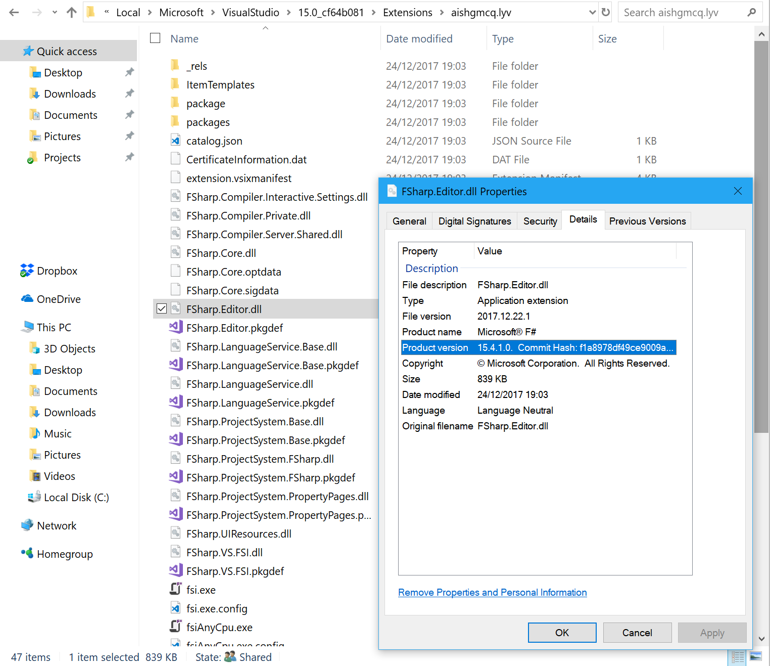 With ReSharper active, type info is hidden from tooltips when unused values or errors are ...