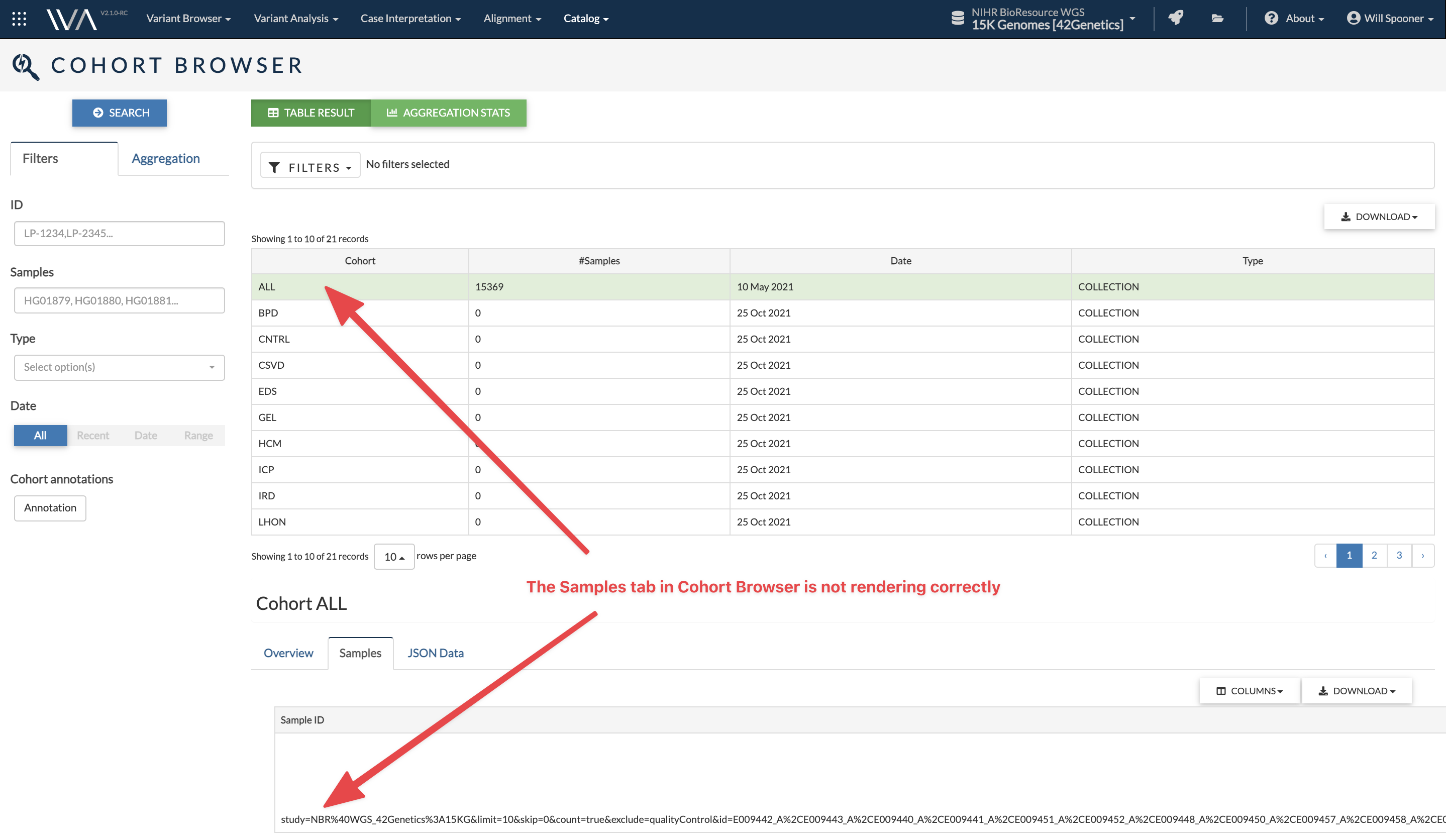 Cohort Browser, Samples tab not rendering correctly · Issue #241 · opencb/iva · GitHub