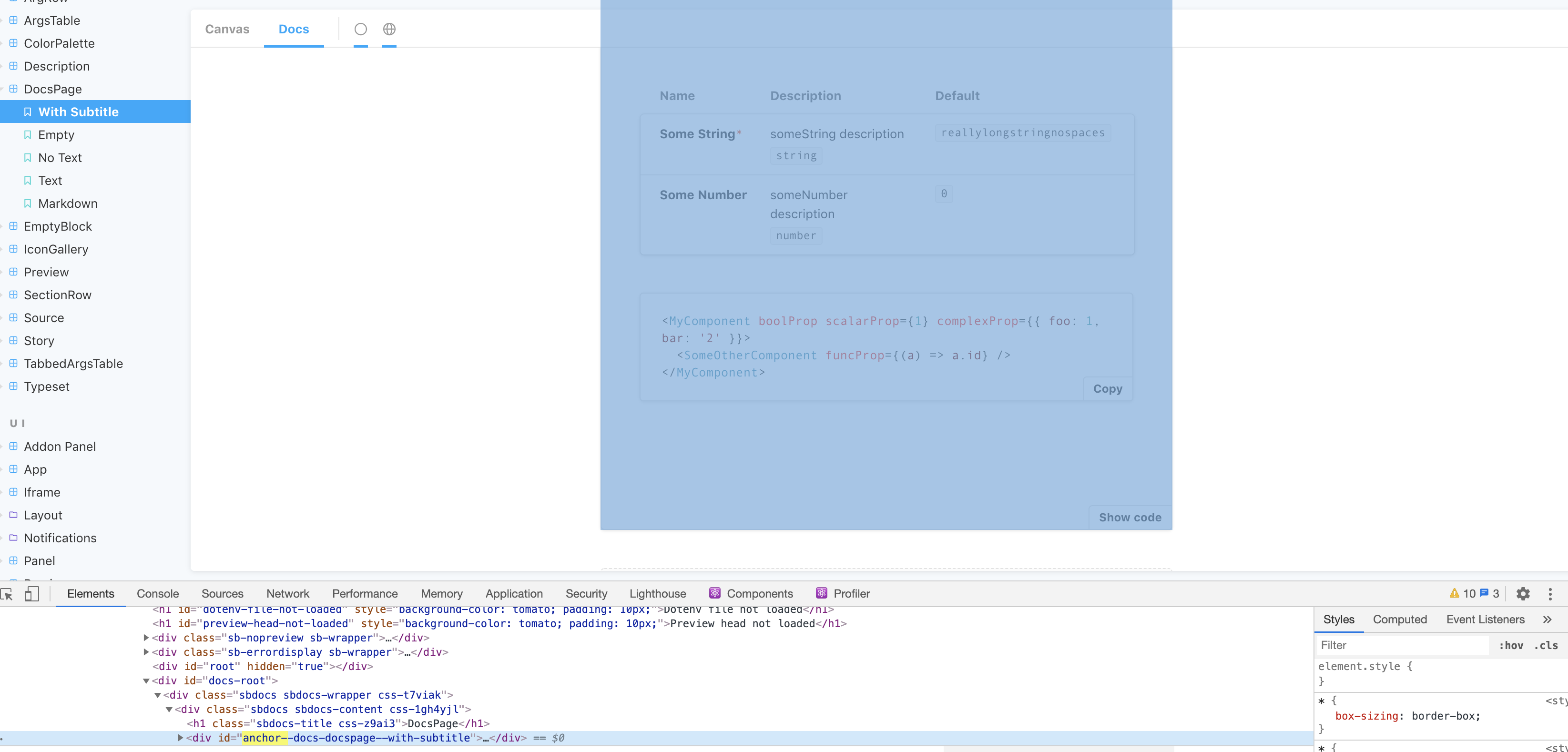 Docspage Unexpected Scroll Behavior · Issue 12042 · Storybookjs