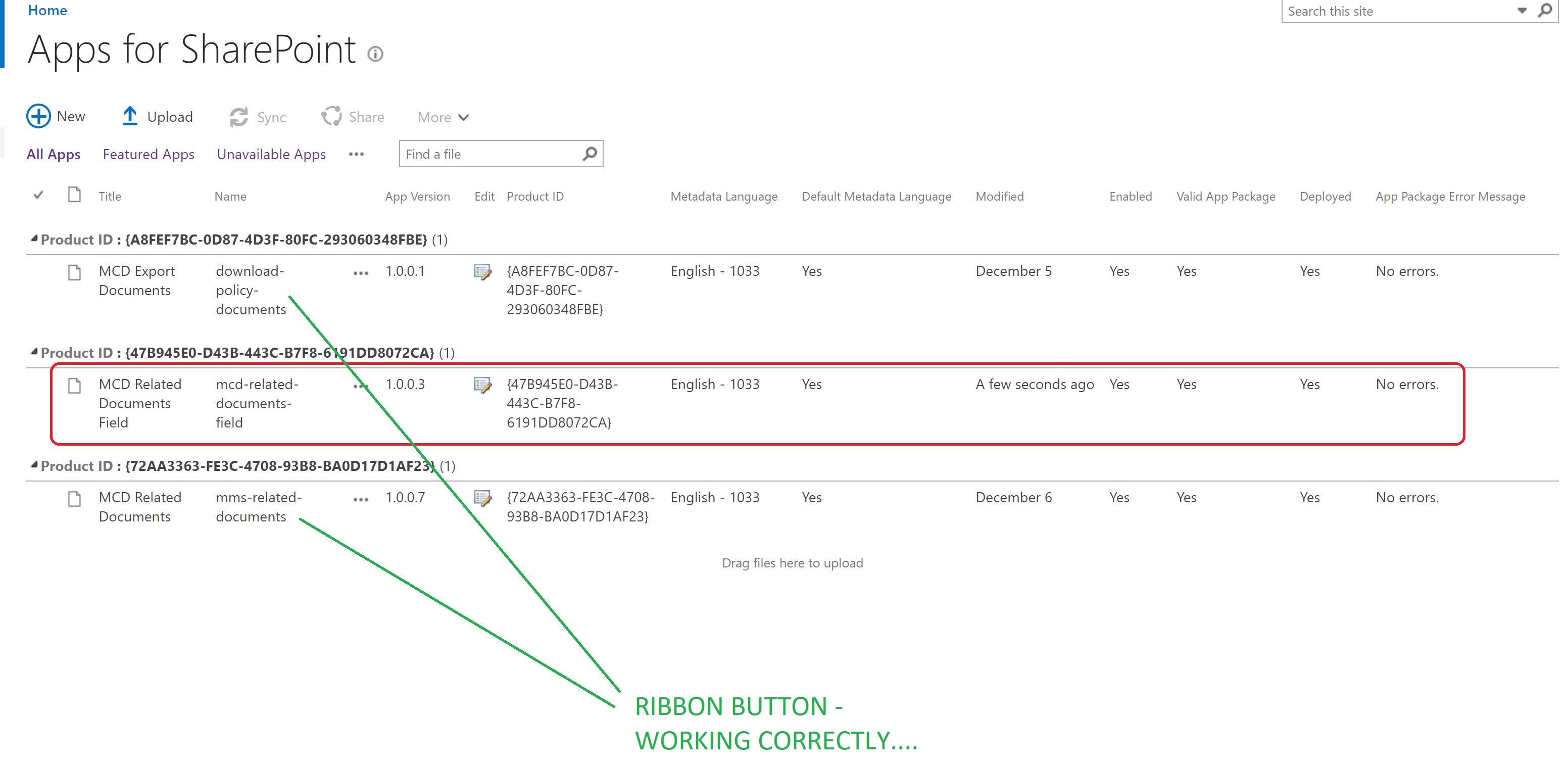 Error on addColumnAdapter for column: undefined, error: Error: ***Invalid GUID string ...