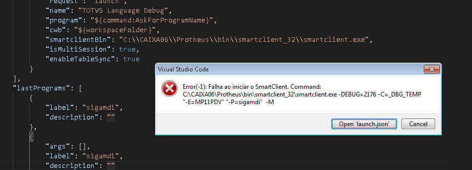 Error(-1) Falha ao iniciar o smartclient. Command: · Issue #728 · totvs ...