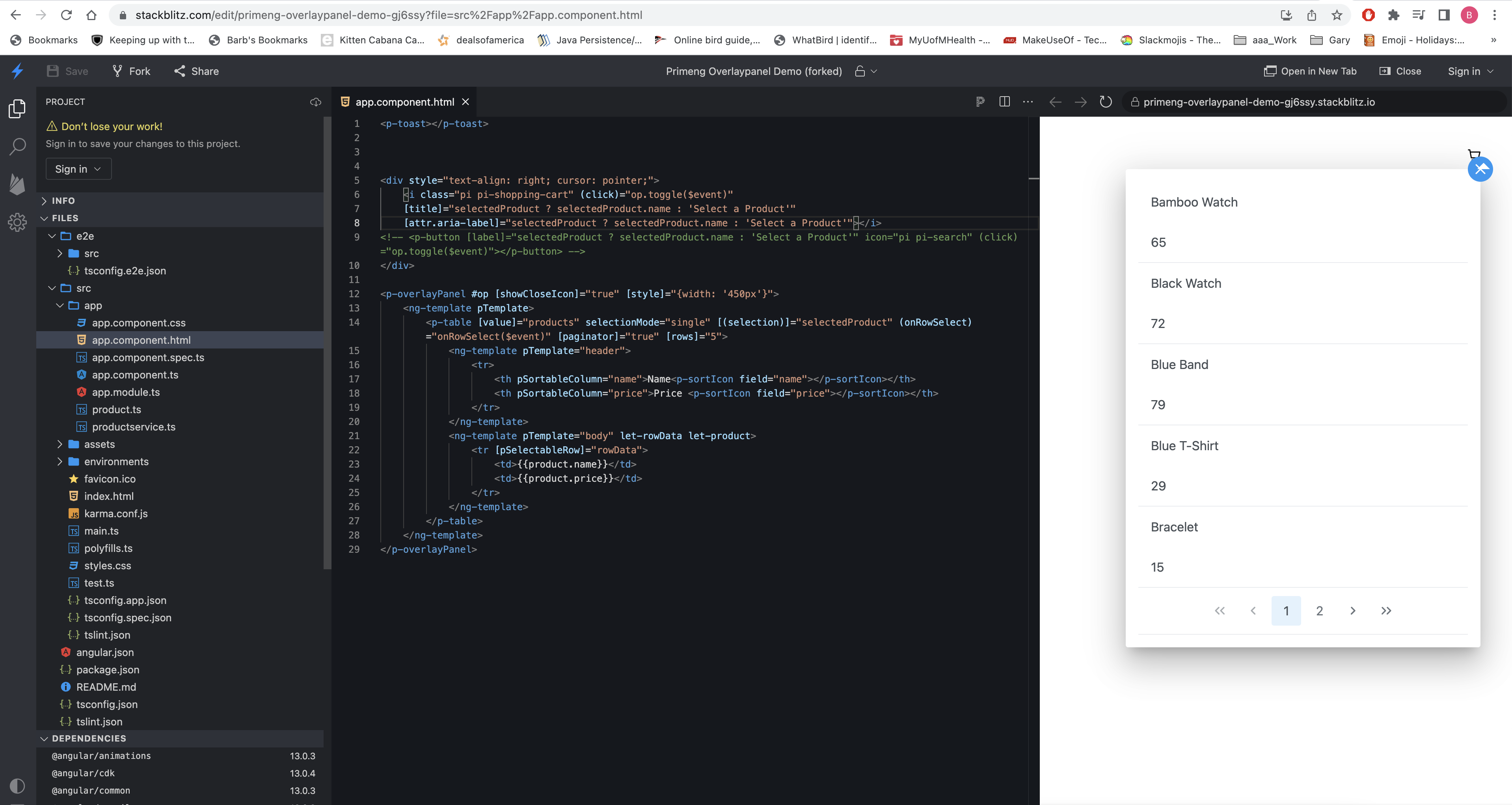 OverlayPanel target arrow points to the wrong position when target is on the right edge of the ...