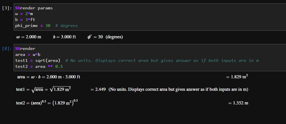 Mixing units and using sqrt() · Issue #146 · connorferster/handcalcs ...