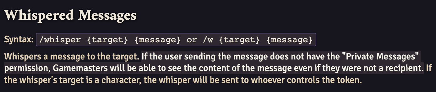 KB - Messages - Whisper Private Messages factually incorrect · Issue ...