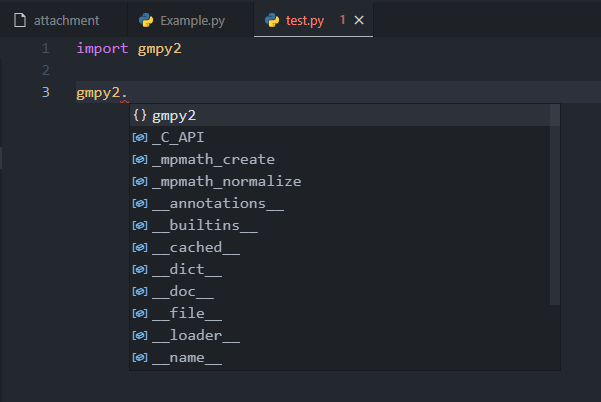 There is no code completion for the gmpy2 library · Issue #3495 · microsoft/pylance-release · GitHub