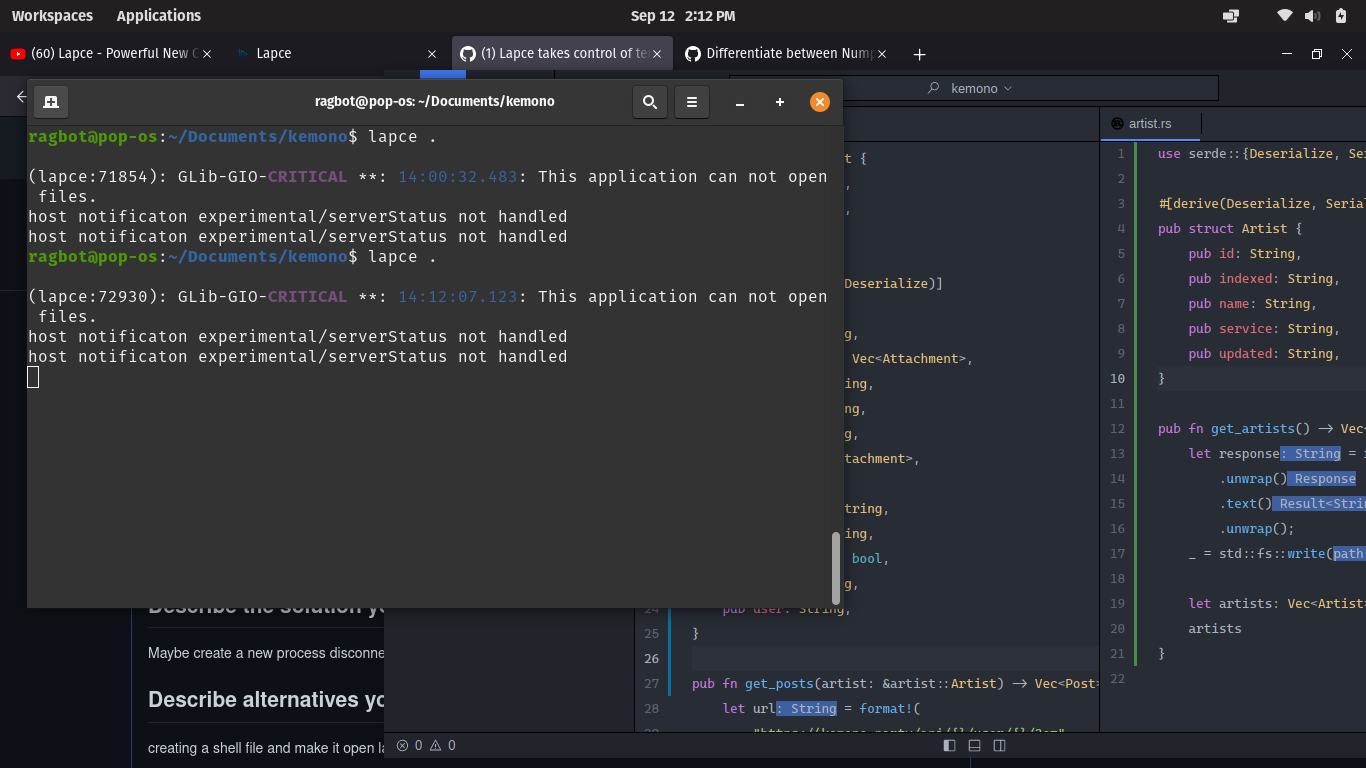 Lapce takes control of terminal when opened via one · Issue #1169 ...