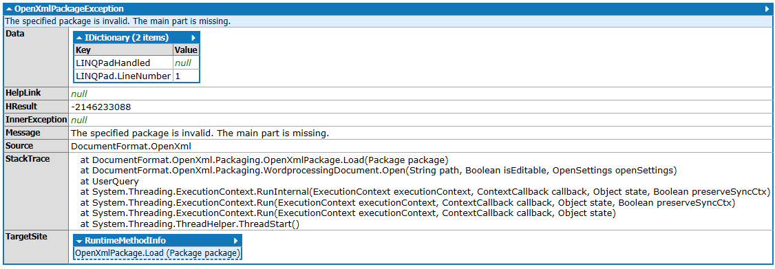 Corrupt Open XML: The specified package is invalid. The main part is missing. · Issue #915 ...