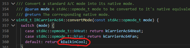 Carrier 64-bit modification request · Issue #1135 · crankyoldgit/IRremoteESP8266 · GitHub