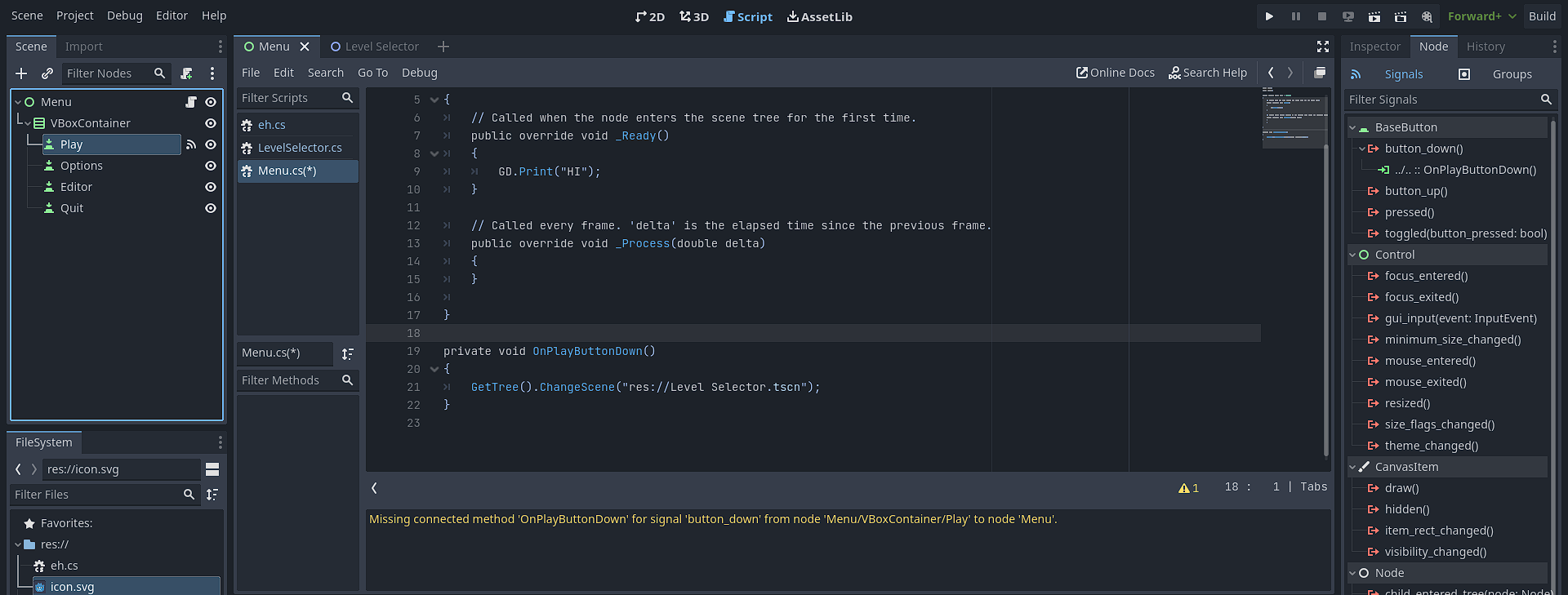 Cannot build new project and also signal methods are not connected even after creation. · Issue ...