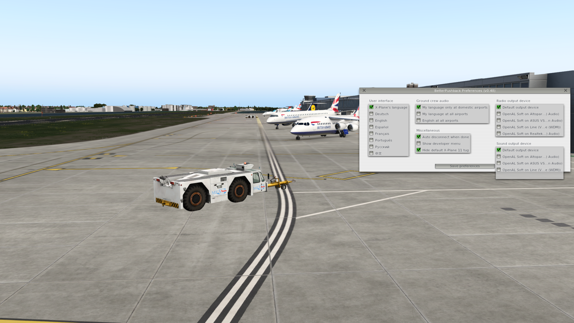 Default tug still showing · Issue #317 · skiselkov/BetterPushbackC · GitHub
