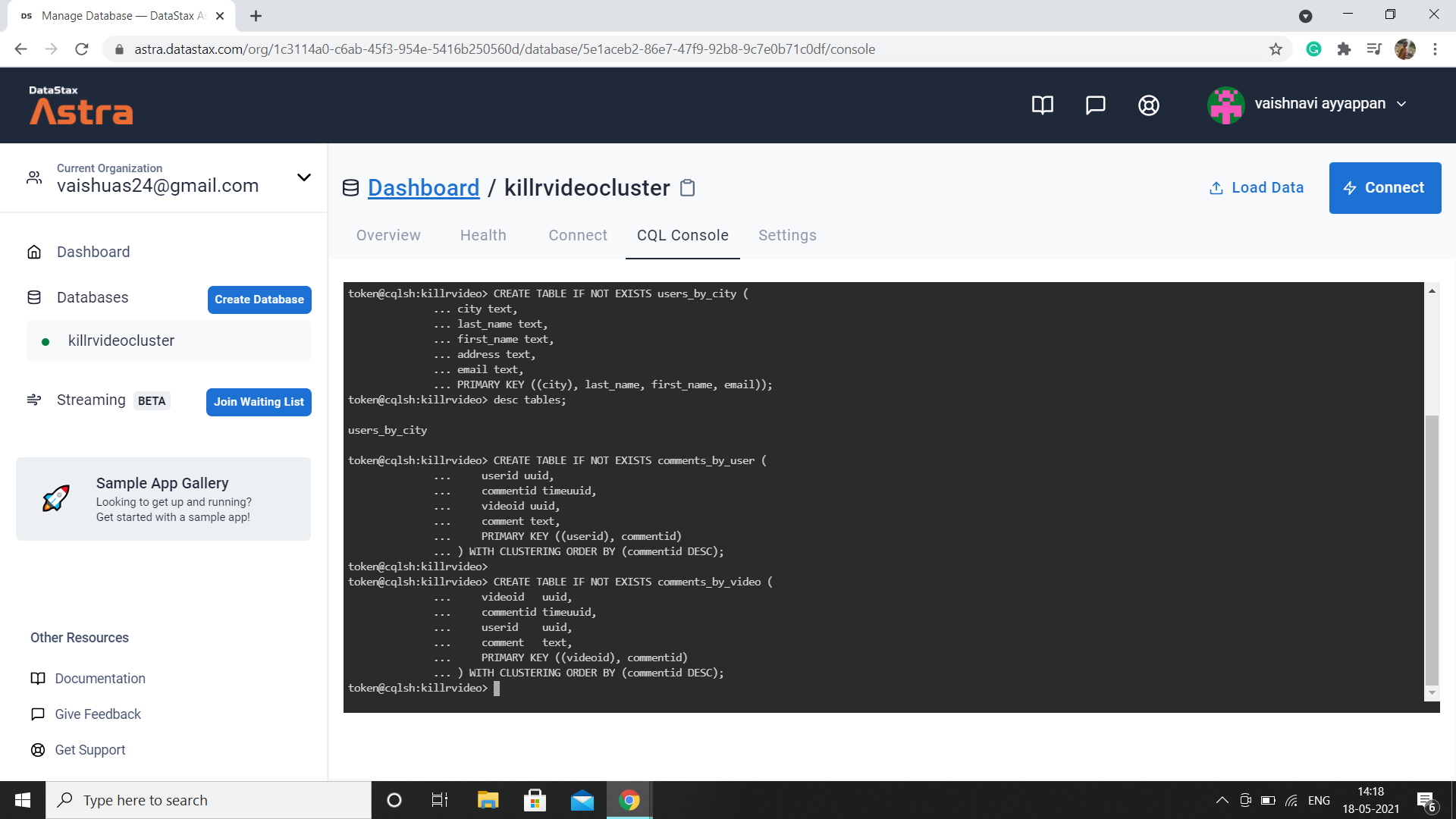 [HW] Vaishnavi A · Issue #127 · datastaxdevs/workshop-intro-to-cassandra · GitHub